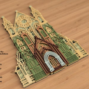 Layered Church Laser Cut Files,cnc Laser Cut Svg,cnc Router File,laser ...