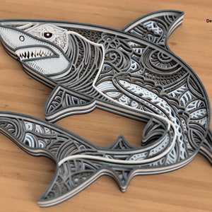 Layered Shark Laser Cut Files Svg,cricut Cut Files Cnc Files,shark ...