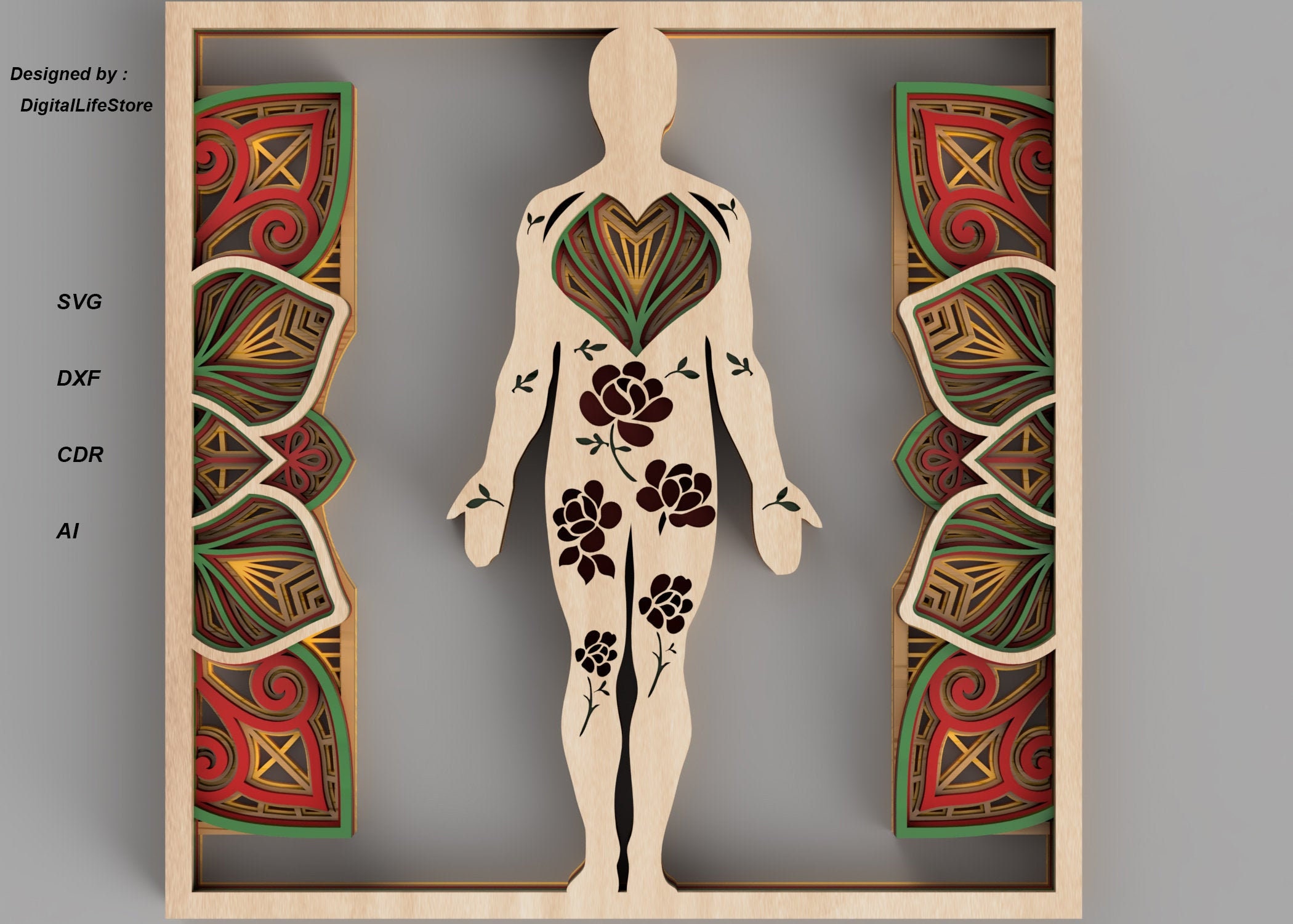 Human Multilayered Mandala Dxf Laser Cut Filessvg Cnc Laser | Etsy