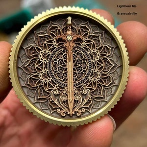 Layered Mandala Sword 3d Engraving Files,stl Fiber Laser Engraving ...