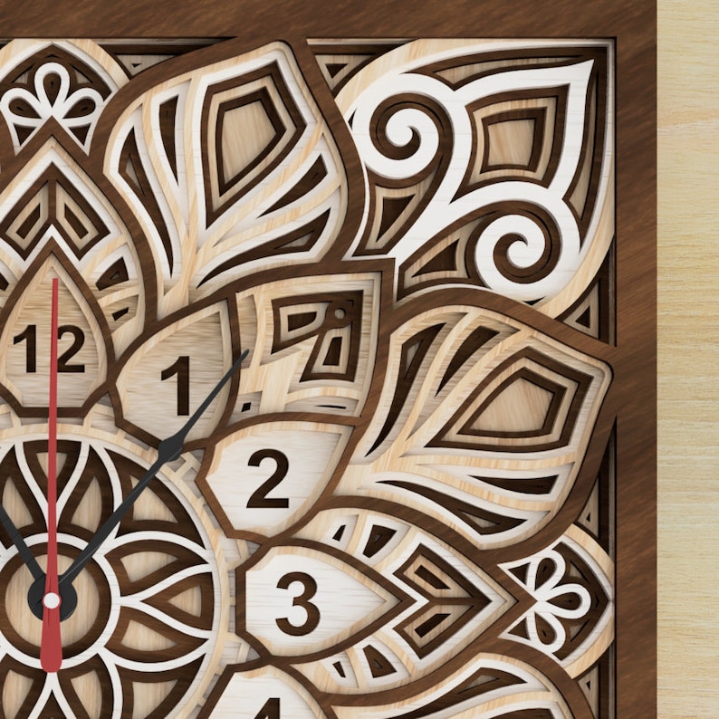 Layered Mandala Clock Multilayer Laser Cut Files,laser Cut,cnc Router ...