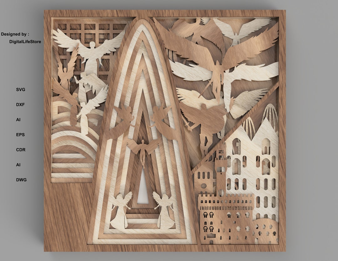 Layered Wall Decor LASER CUT Files,cnc Router File,cnc File,laser Cut ...