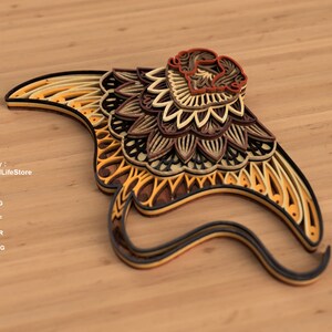 Fish Layered Mandala Laser Cut Files Batoidea,laser Cut,cnc Files ...