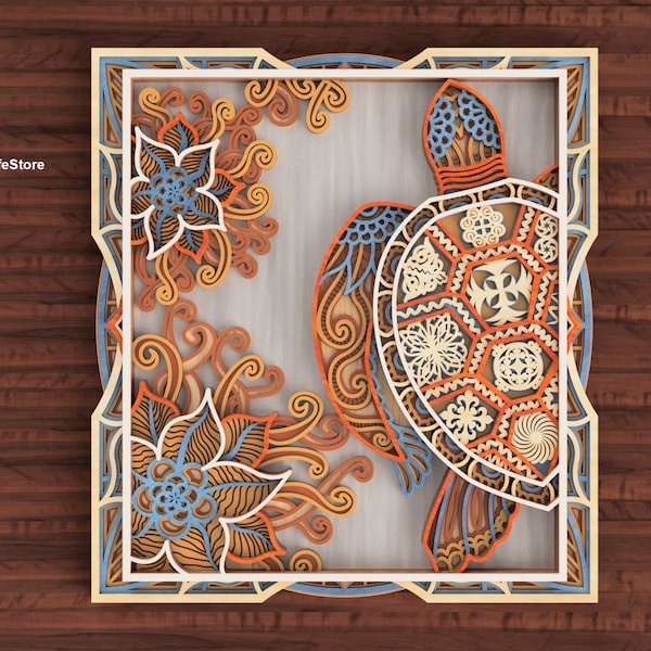 Laser Cut Layered Turtle - Etsy