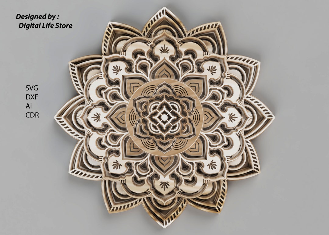 Multilayered Mandala Laser Cut Files,cnc Laser Cut Vector Cnc Router ...