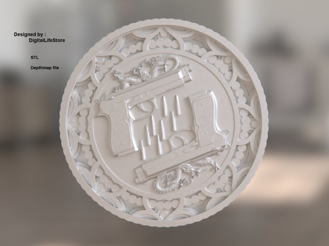 Guns 3d Engraving Coin Files,fiber Laser Engraving Designs , Stl Files ...