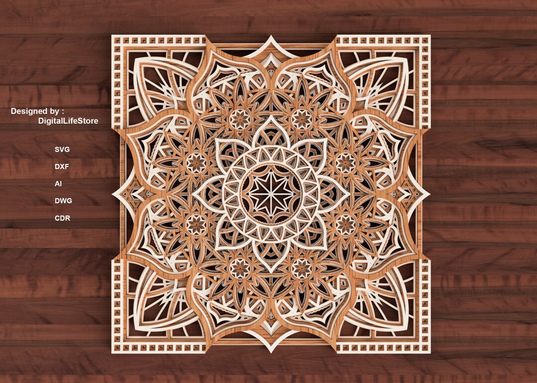 Multilayered Mandala Laser Cut Files Svg Dxf,cnc Files,glowforge,cricut ...