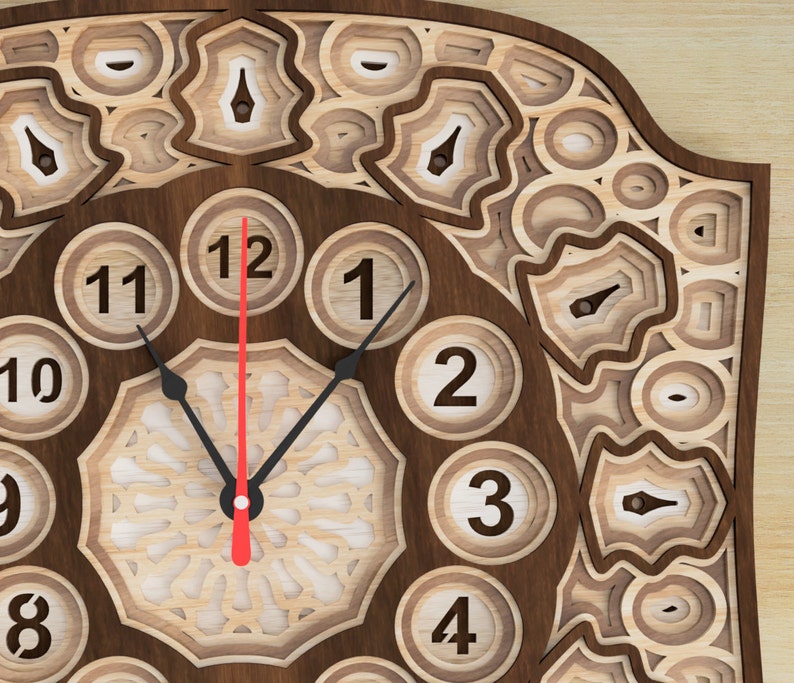 Clock Layered Laser Cut Filescnc Cut Files cnc Router - Etsy