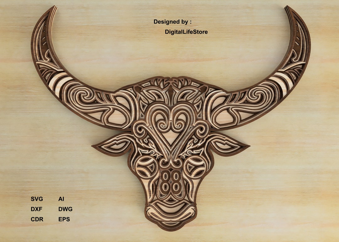 Buffalo Multilayer Laser Cut Files – SVG Glowforge Files | Laser ...