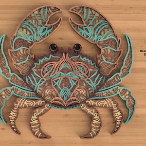 Layered Crab Laser Cut Files Svg Dxf,cricut Cut Files Cnc Files,crab ...