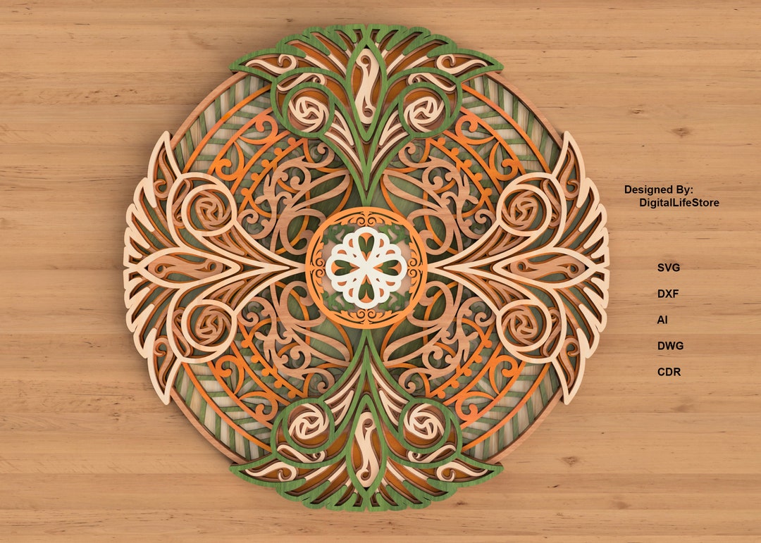 Layered Mandala Svg Laser Cut Files,laser Cut Svg,cnc File,laser Cut ...
