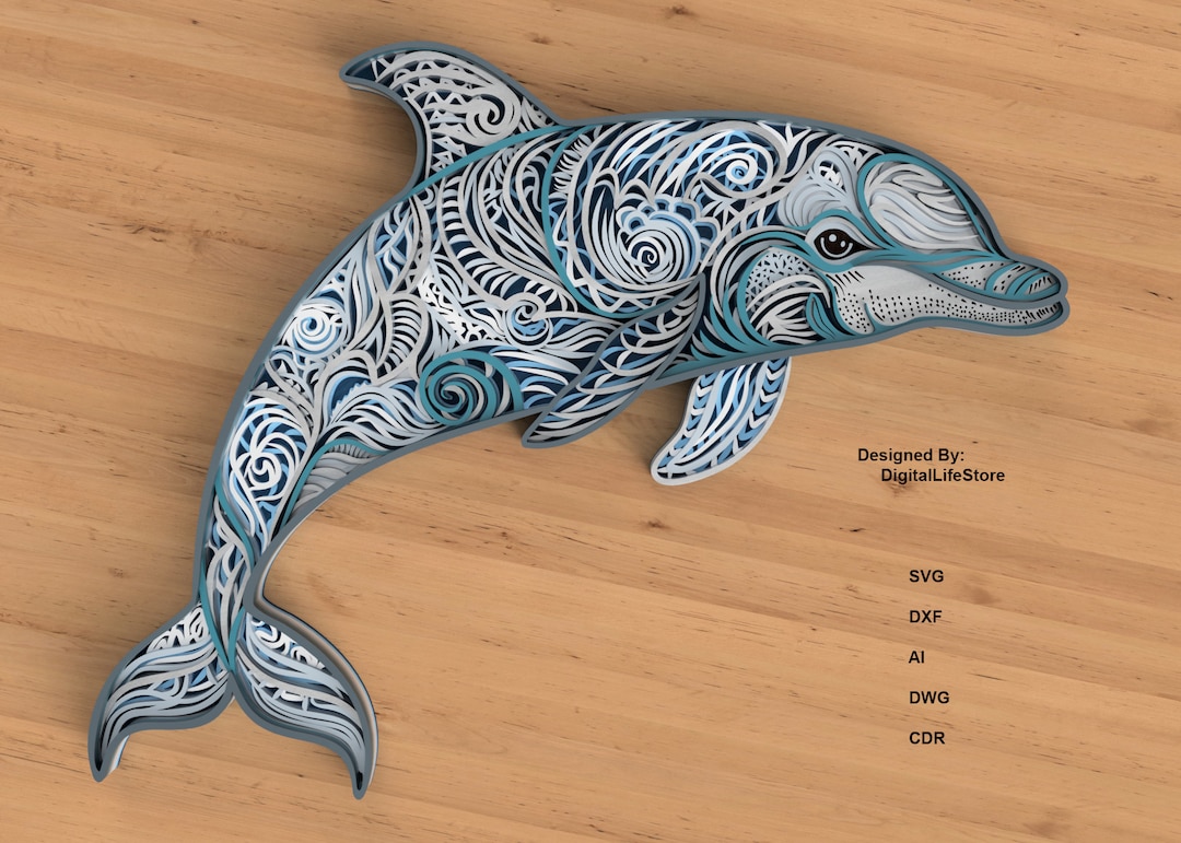 Layered Dolphin Laser Cut Files Svg,cricut Cut Files Cnc Files,dolphin ...