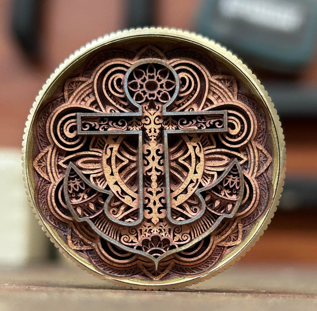Mandala Anchor 3d Engraving Coin Files,fiber Laser Engraving Designs ...