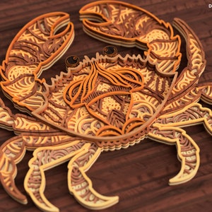 Layered Crab Laser Cut Files Svg Dxf,cricut Cut Files Cnc Files,crab ...