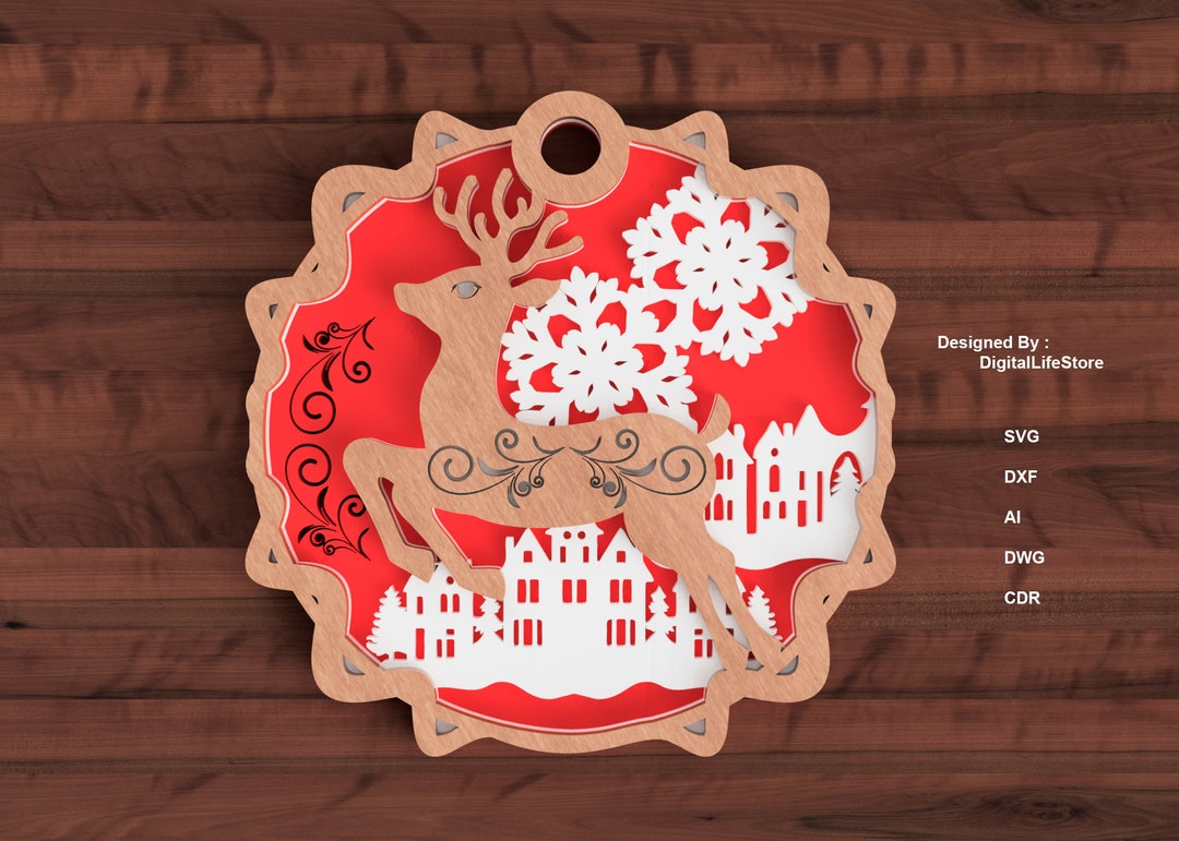 Layered Dear Ornament Svg Dxfcricut Cut Files Cnc Filesdeer - Etsy