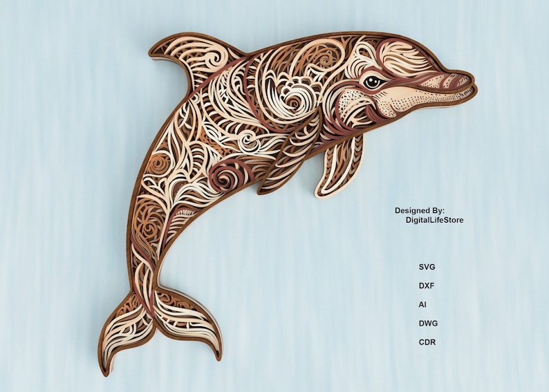 Layered Dolphin Laser Cut Files Svg,cricut Cut Files Cnc Files,dolphin ...