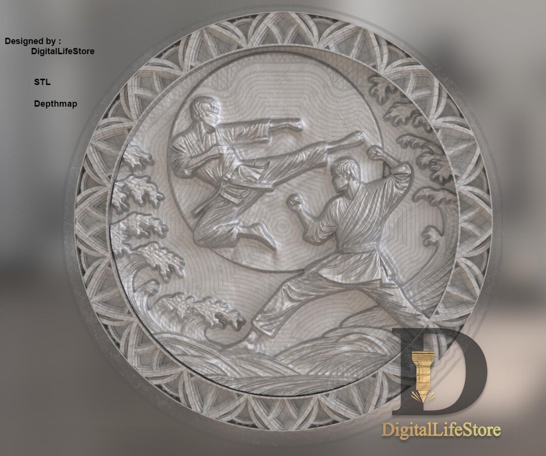 Karate Fight 3d Engraving Coin Files,fiber Laser Engraving Designs ...