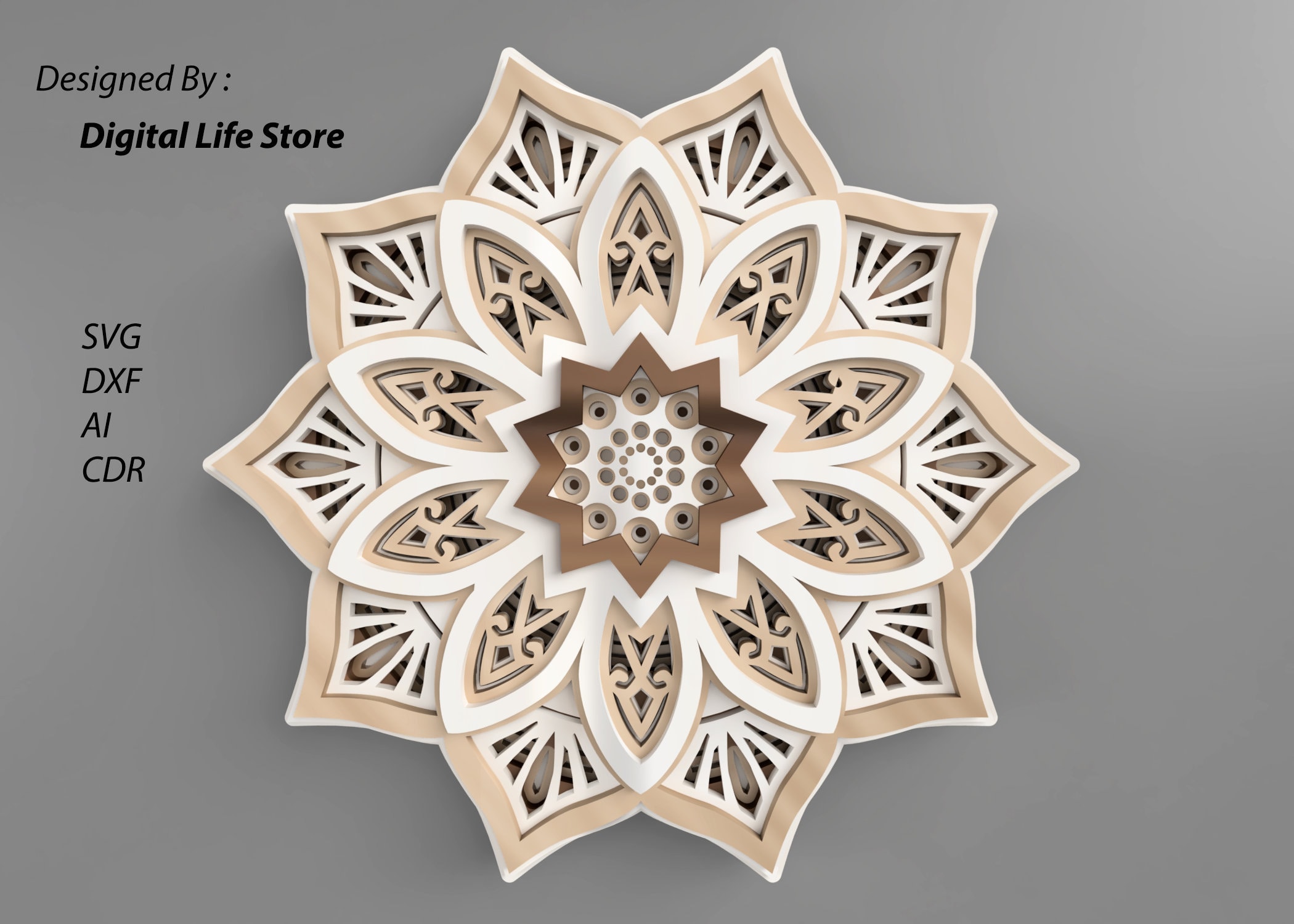 Multilayered Mandala Laser Cut Filescnc Laser Cut Vector Cnc - Etsy
