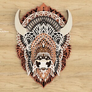 Bison Layered Laser Cut Files,cnc Laser Cut Svg Dxf Cutting Cricut ...