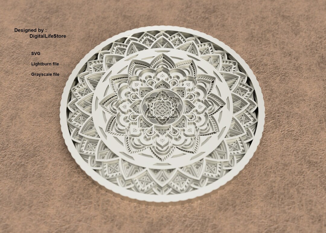 Layered Mandala 3d Engraving Files, Fiber Laser Engraving Designs ,coin ...