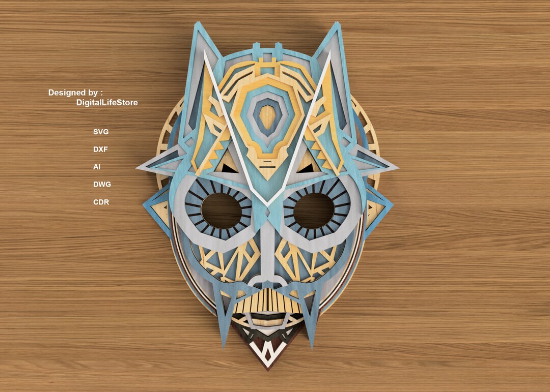 Layered Wearbale Mask Laser Cut Files Svg ,cnc Files Laser Cut ...