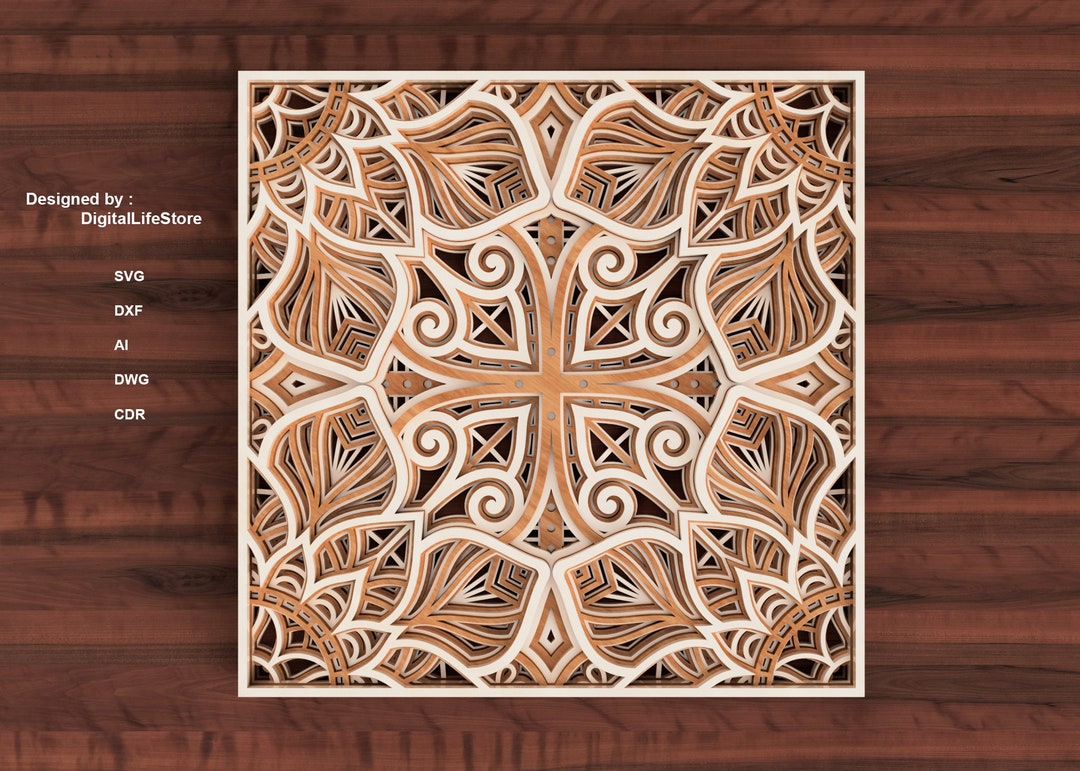 Multilayered Mandala Laser Cut Files Svg Dxf,cnc Files,glowforge,cricut ...