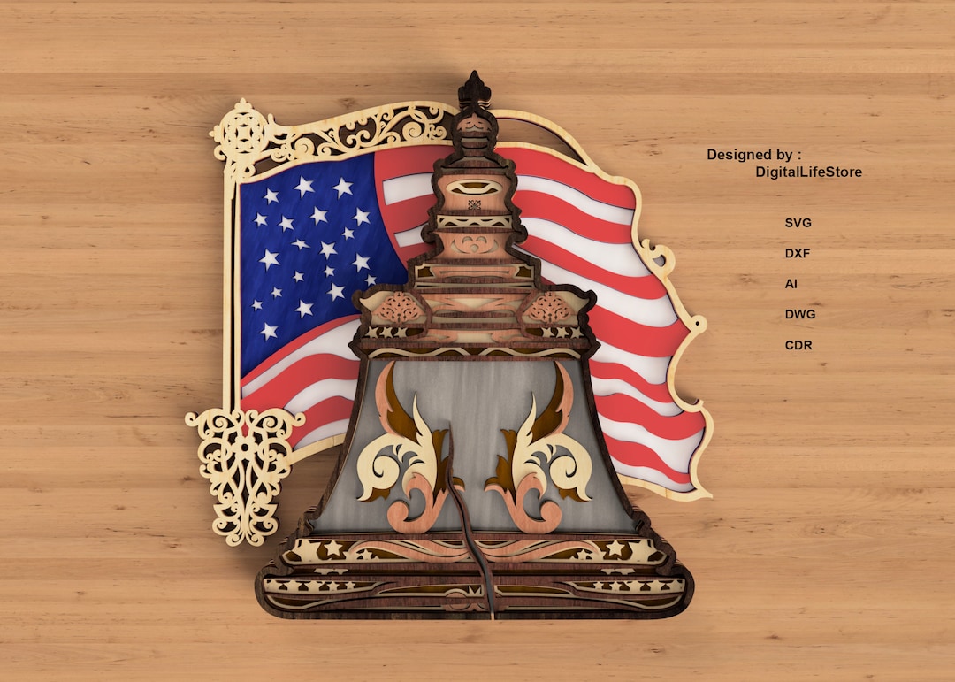 Layered Liberty Bell Laser Cut Files Svg,liberty Bell Cut File,cnc ...