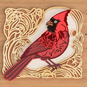 Cardinal Bird Multilayer Laser Cut Files,laser Cut,cnc Router Files ...
