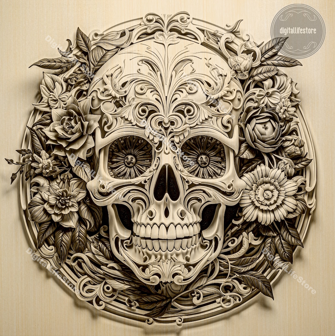 Skull 3d Illusion Laser Engraving Files With Glowforge Setting ,skull ...