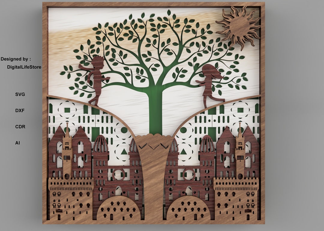 Layered Wall Decor Multilayer Laser Cut Files SVG Glowforge Laser Cut ...