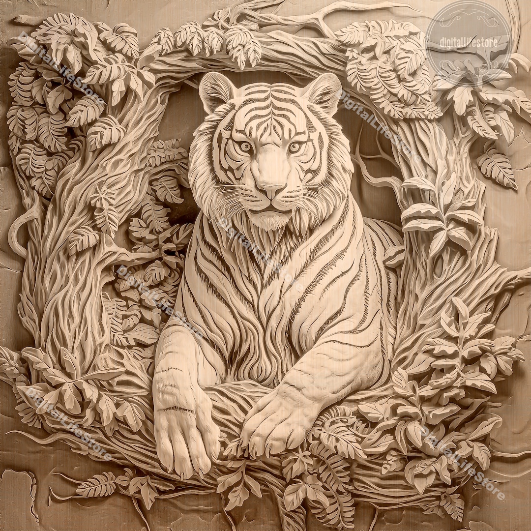 Tiger 3d Illusion Laser Engraving Files With Glowforge Setting ,tiger ...