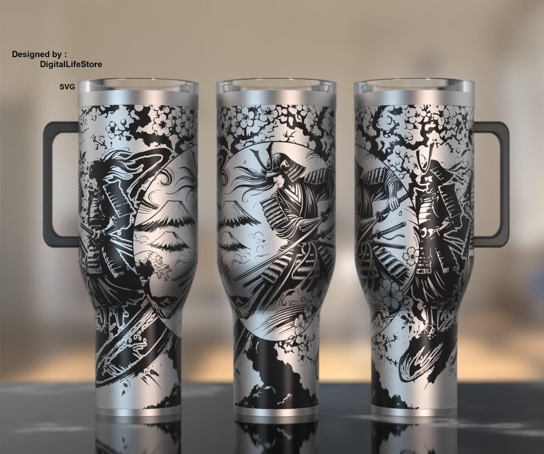 40oz Samurai Laser Engraved Full Wrap Design for for Laser Rotary ...