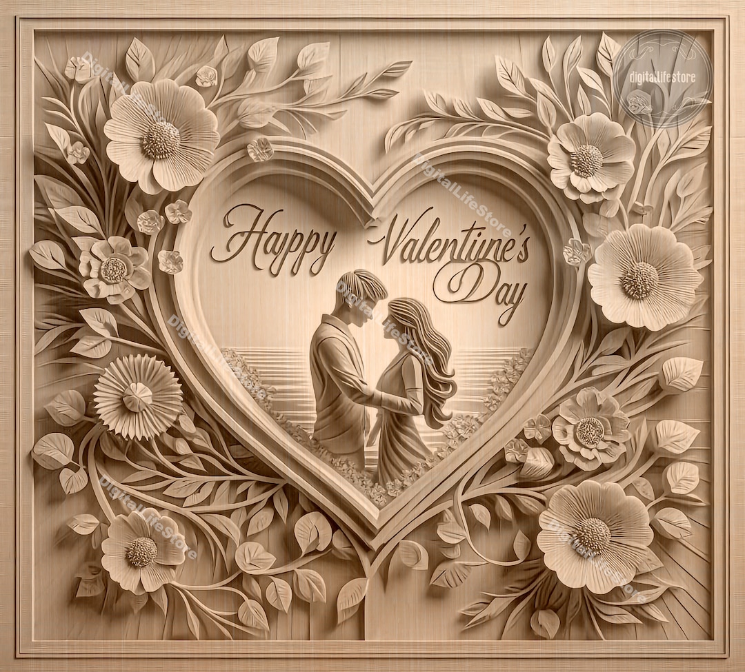 Valentine's Day 3D Illusion Laser Engraving Files: Glowforge Ready - Etsy