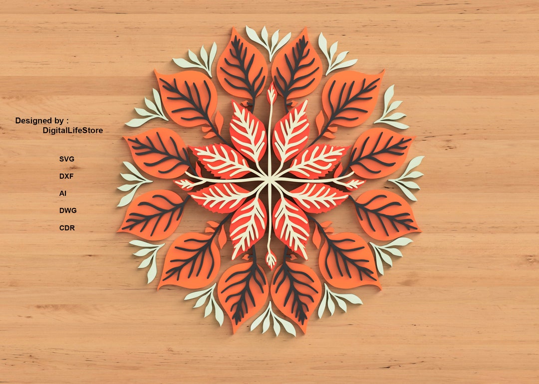 Layered Fall Leaves Laser Cut Files,wall Decor Laser Cut,cnc Files ...