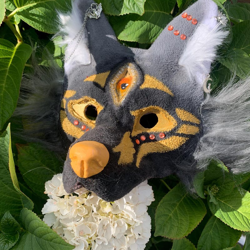 Máscara de lobo therian - Etsy México