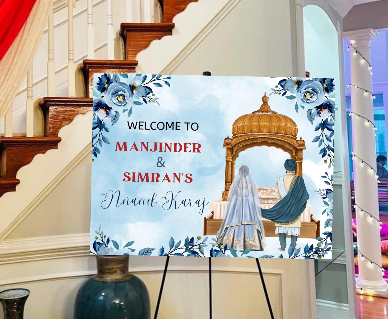 Anand Karaj Welcome Sign Sikh Wedding Punjabi Wedding - Etsy