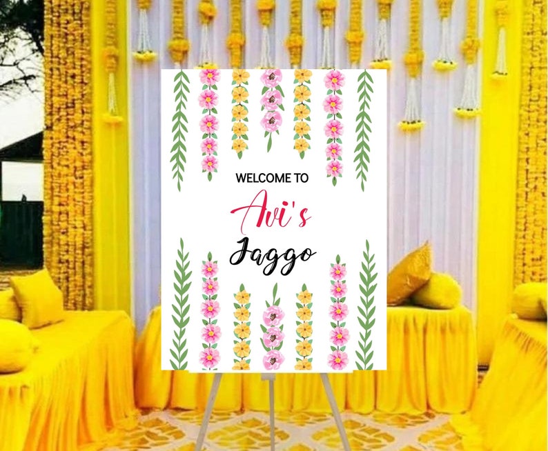 Jago Signs Welcome Board as Dholki Decor Sign Jaggo Night - Etsy Australia