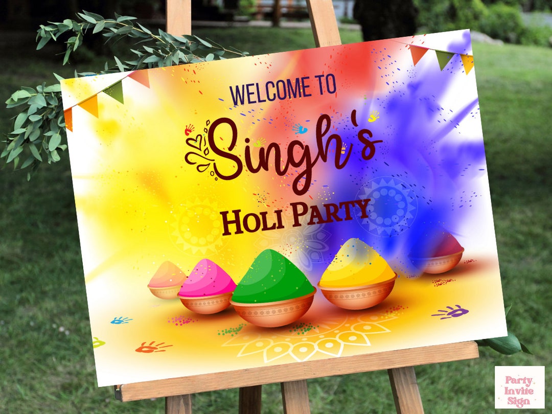 Holi Sign, Holi Sign, Holi Banner, Customizable Holi Sign, Holi ...