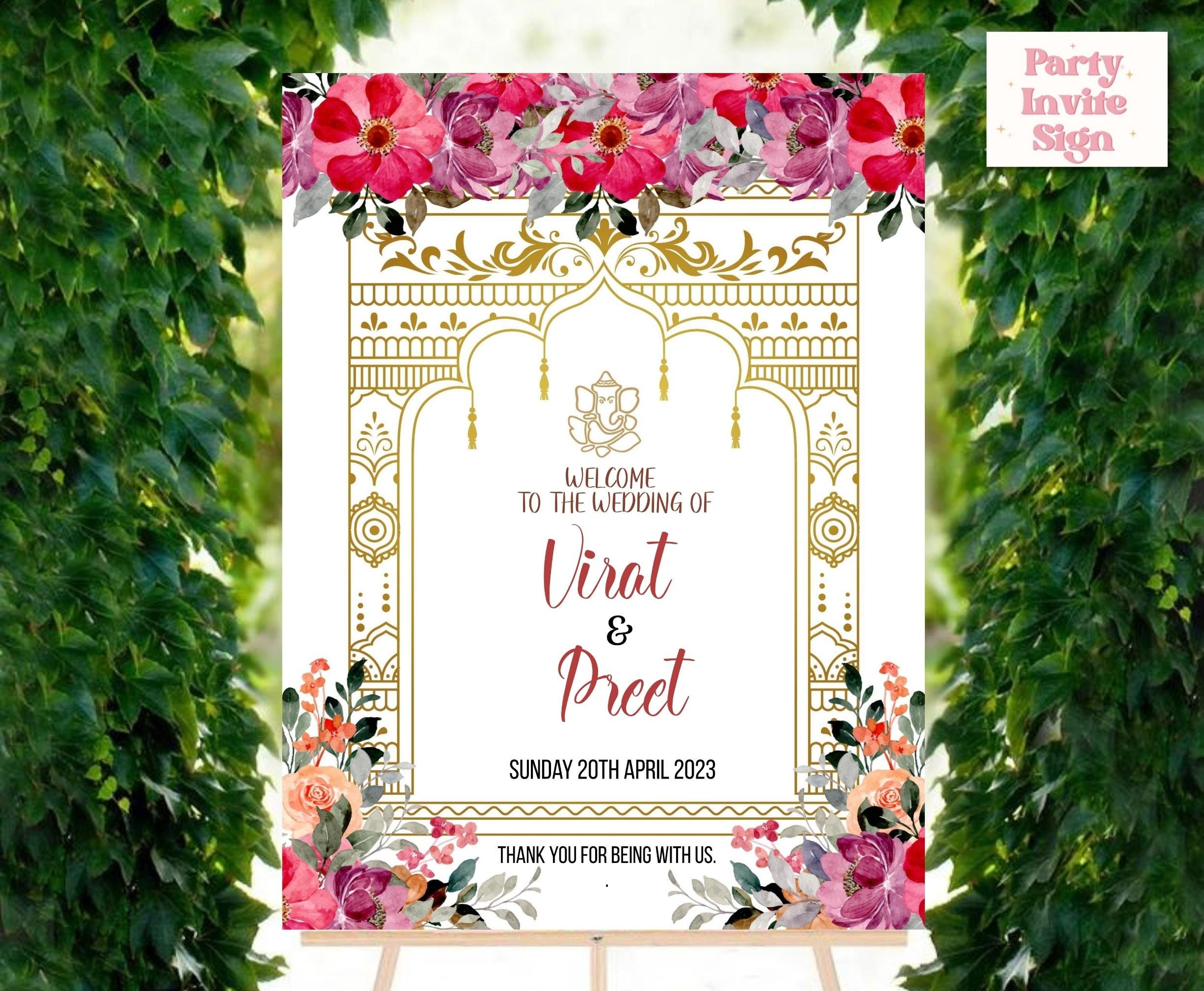 Entry Welcome Signs as Indian Wedding Signs, Hindu Welcome Signs in ...
