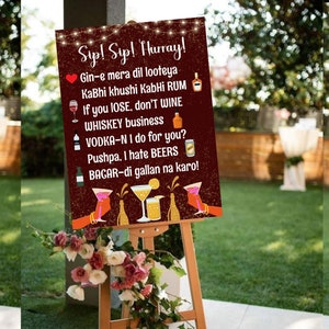 Indian Cocktail Party , Cocktail Menu Bar, Welcome Sign , Indian ...