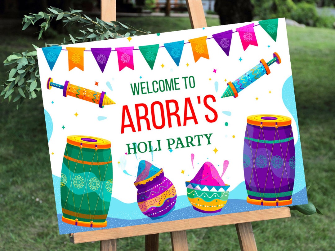 Holi Sign, Holi Sign, Holi Banner, Customizable Holi Sign, Holi ...