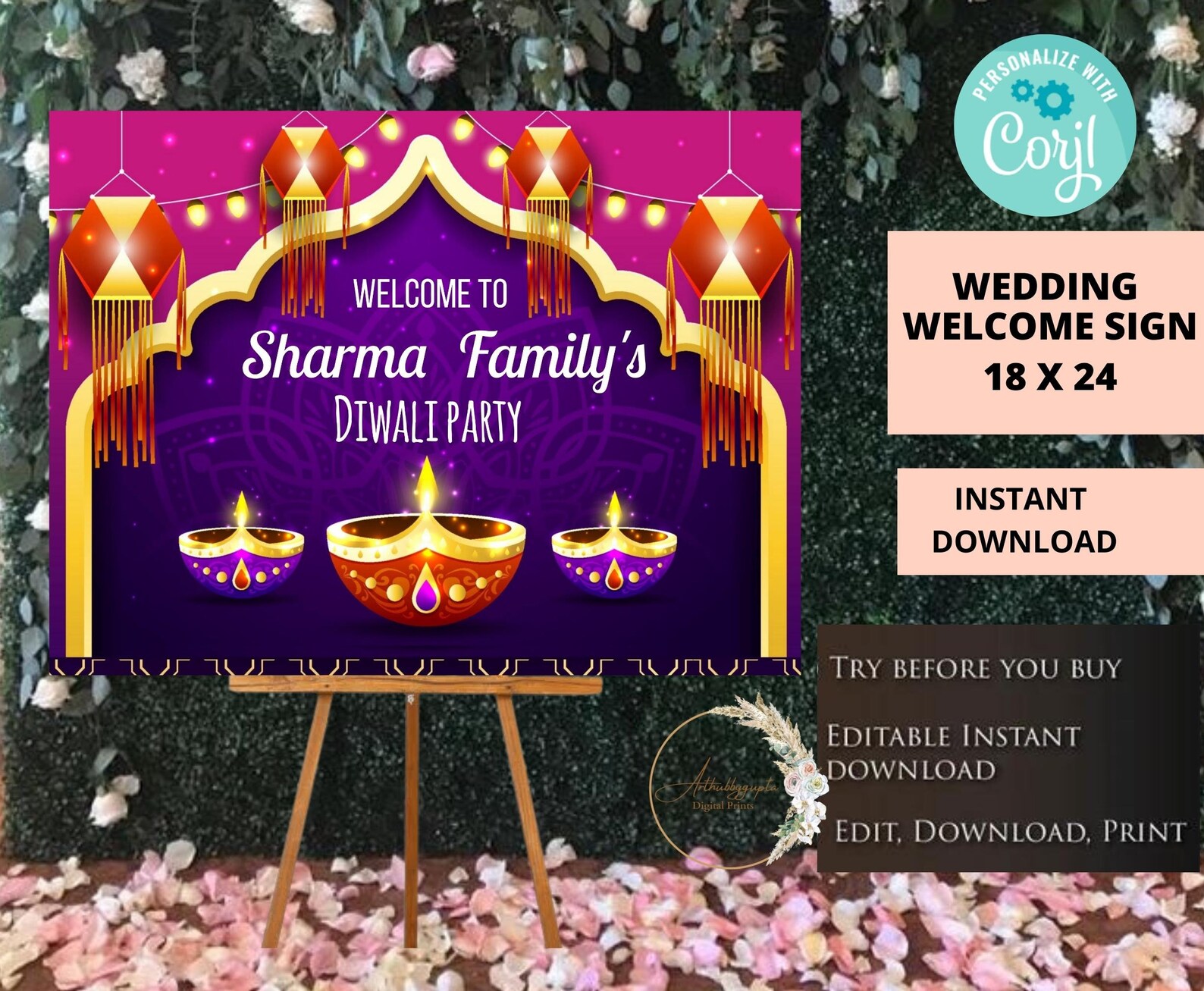 Welcome Diwali Signs & Diwali Party Signs Diwali Welcome - Etsy