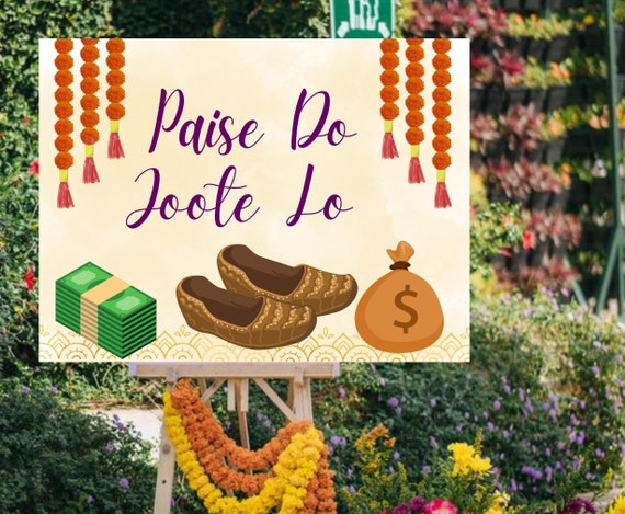 Fun Desi Wedding Signs Joote Do Paise Lo Sign Desi Wedding - Etsy