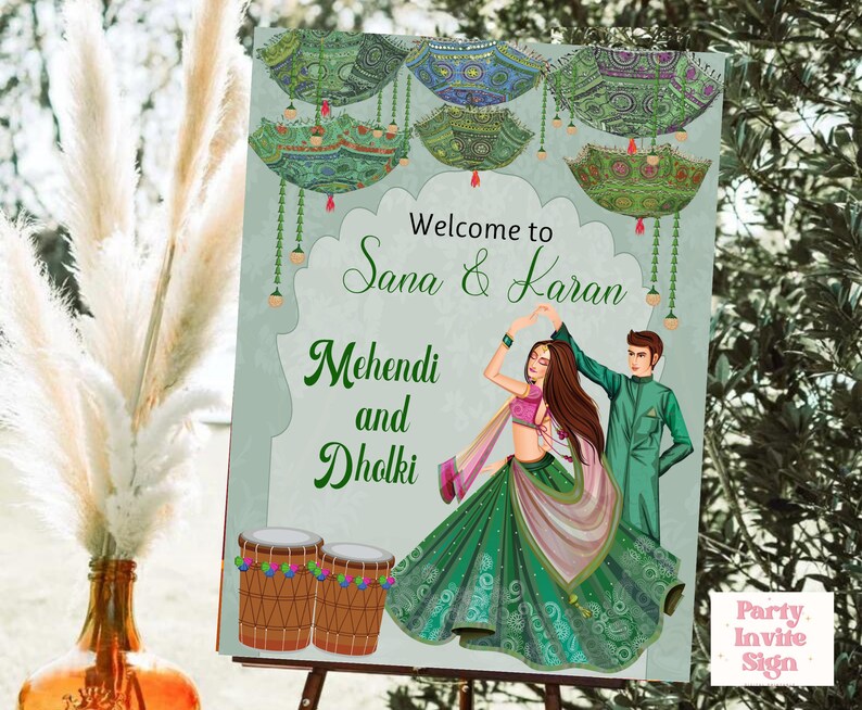 Mehendi Welcome Signs as Indian Wedding Welcome Sign Henna - Etsy