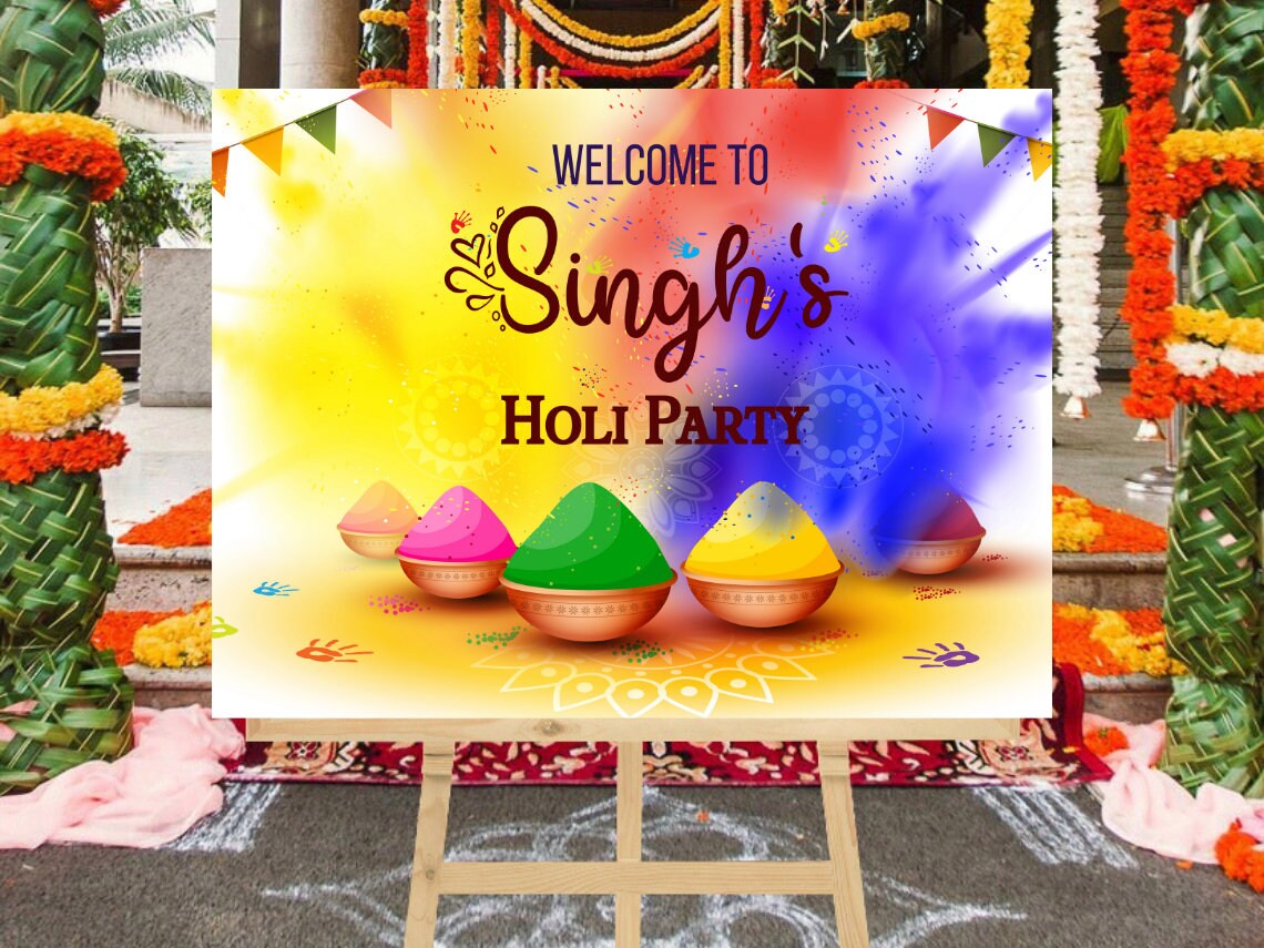 Holi Sign, Holi Sign, Holi Banner, Customizable Holi Sign, Holi ...