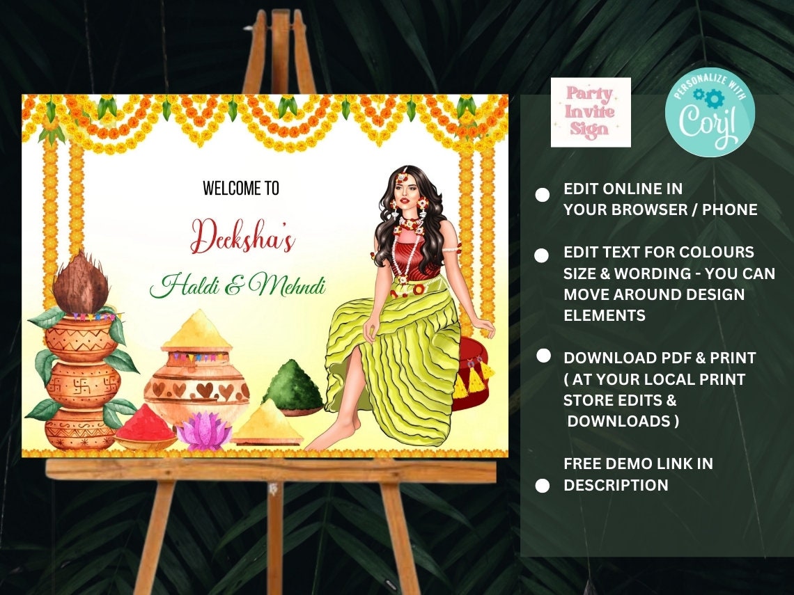 Haldi Posters as Welcome to Haldi Sign, Haldi Welcome Signs & Haldi ...