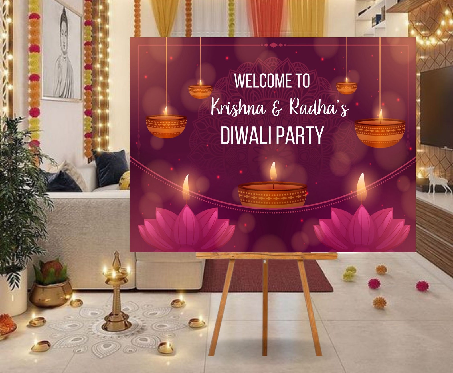 Welcome Diwali Signs & Diwali Party Signs Diwali Welcome - Etsy