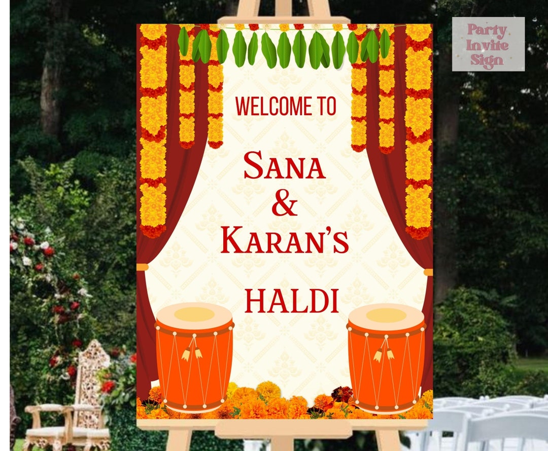 Haldi Ceremony Signs for Gaye Holud Signs Indian Welcome Signs, - Etsy