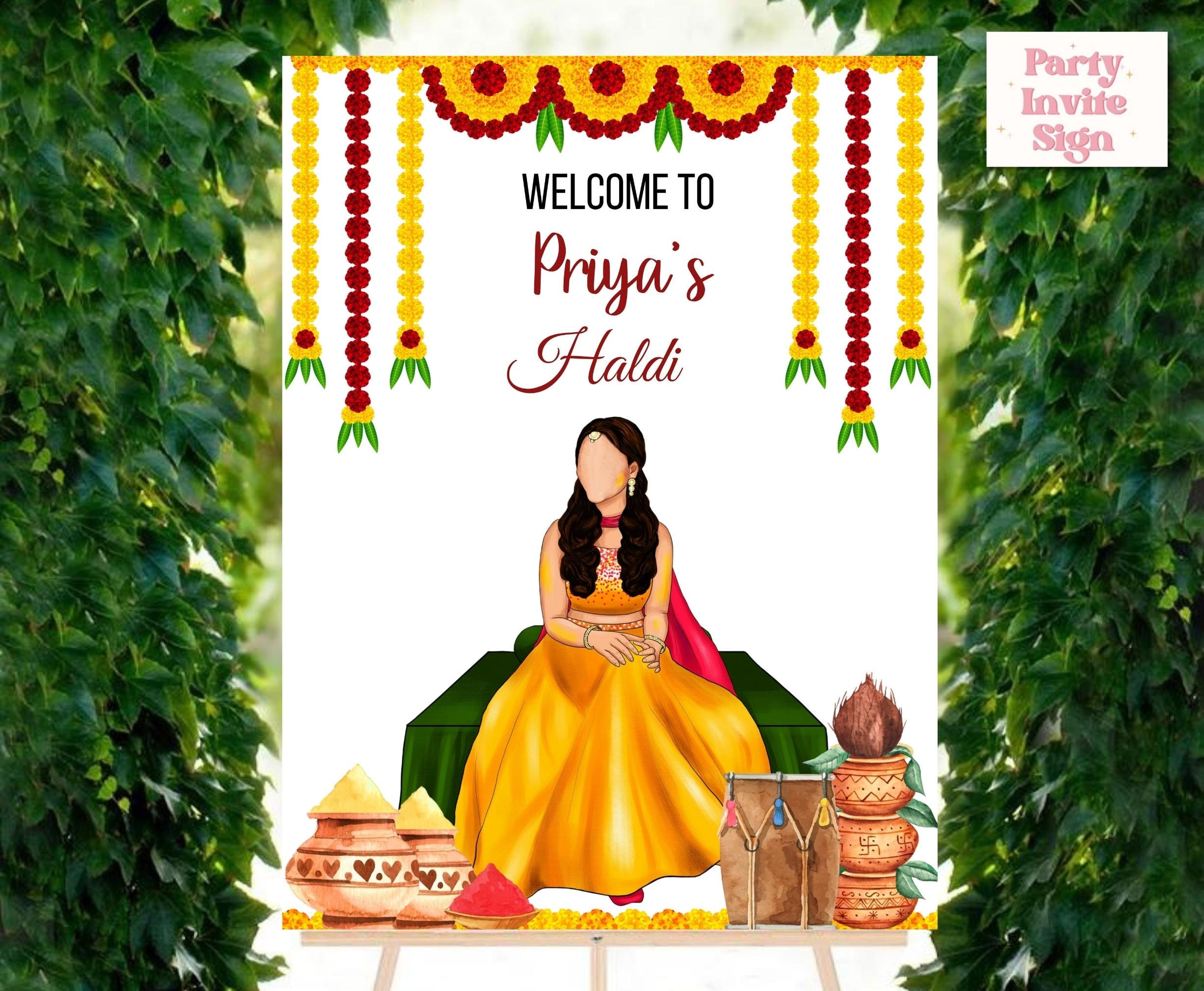 Haldi Posters as Welcome to Haldi Sign, Haldi Welcome Signs & Haldi ...