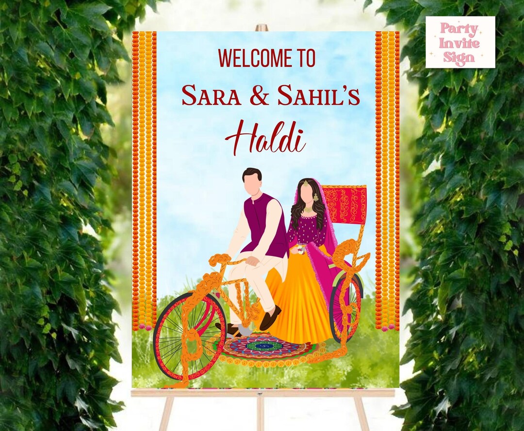 Couple Haldi Signages, Haldi Decoration , Haldi Posters as Welcome to ...